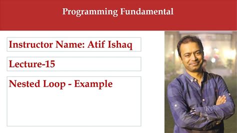 Lecture 15 Programming Fundamentals Nested Loop Nested While Loop