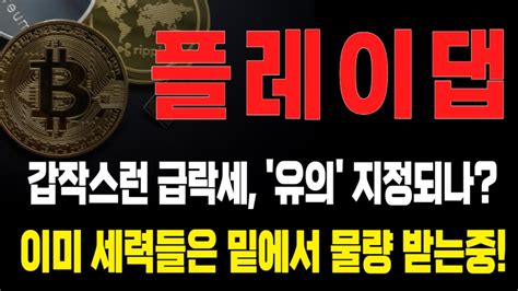 플레이댑 코인 갑작스런 급락세 유의 지정되나 이미 세력들은 밑에서 물량 받는중 Youtube