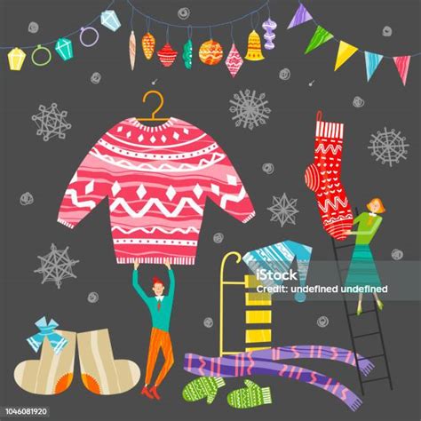 크리스마스와 새 해 요소의 컬렉션입니다 텍스처와 벡터 평면 디자인 12월에 대한 스톡 벡터 아트 및 기타 이미지 12월 개체 그룹 거인 Istock