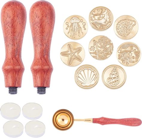 Craspire Ocean Wax Seal Stamp Set 8pcs Vintage Removable