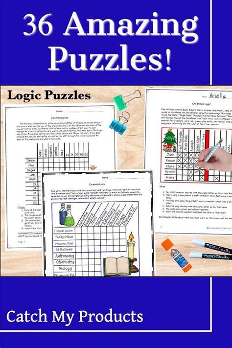 Logic Puzzles Brain Teaser Activities Print Digital Resources