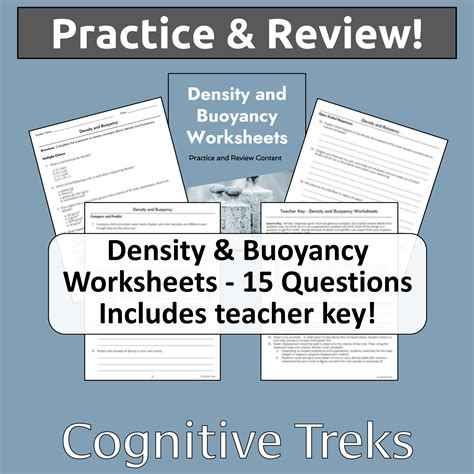 Density And Buoyancy Worksheets Mass And Volume Chemistry