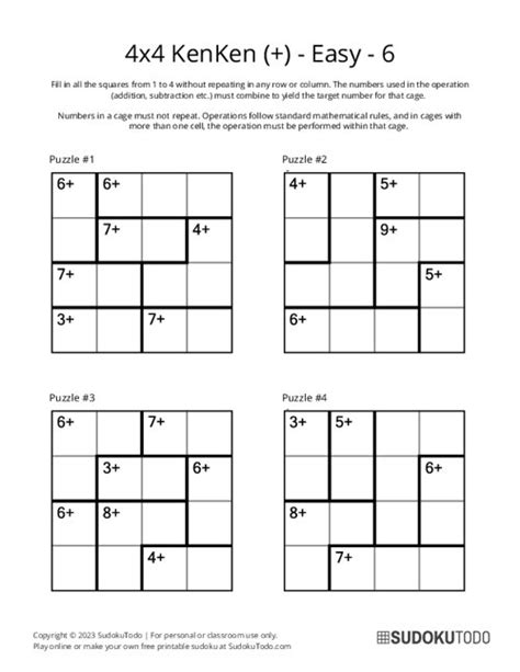 Easy Kenken Puzzles Printable 3x3 Wiur
