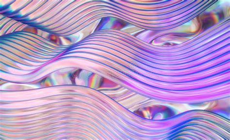 Abstract Wave With Chromatic Aberrations And Iridescence Effect Stock Illustration