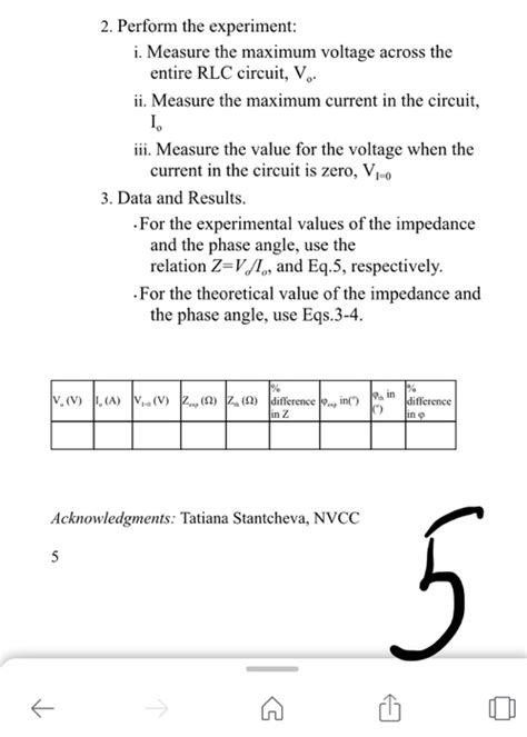 Solved AC Circuits Purpose To Measure The Voltage Across Chegg Com
