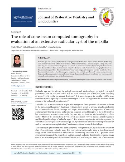 Pdf The Role Of Cone Beam Computed Tomography In Evaluation Of An Extensive Radicular Cyst Of