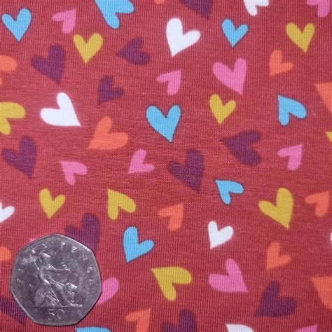 Premium Digital Print Love Hearts Cotton Jersey £548 Per 12 Metre