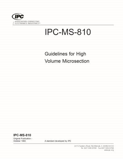 Ipc Ms 810 1993 Guidelines For High Volume Microsection