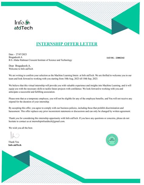 Bragadeesh A On Linkedin Infoaidtech Infoaid Intership