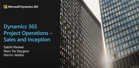 Techtalk Sales And Inception With Dynamics 365 Project Operations Dynamics 365 Microsoft Learn