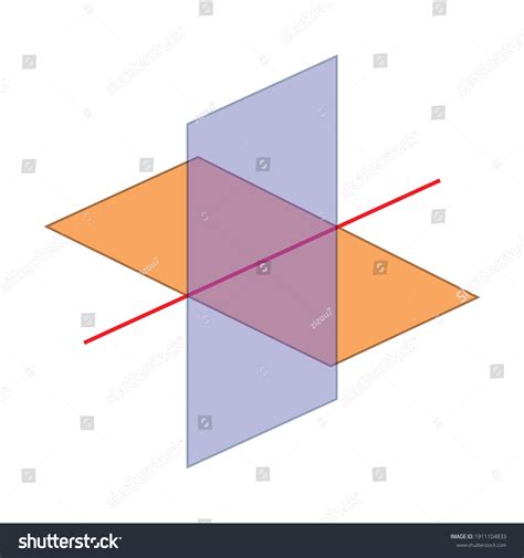 intersection two planes 3d stock vector royalty free 1911104833