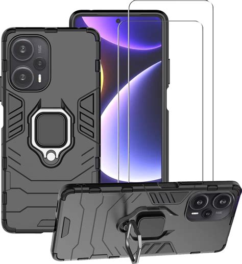 Zmone Funda Para Xiaomi Poco M5s Case Mica De Vidrio Cristal Templado
