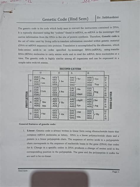 Genetic Code Pdf Ribosome Genetic Code