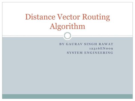 Distance Vector Routing Algorithm Ppt