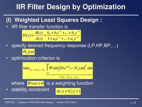 PPT DSP CIS Chapter FIR IIR Filter Design PowerPoint Presentation ID