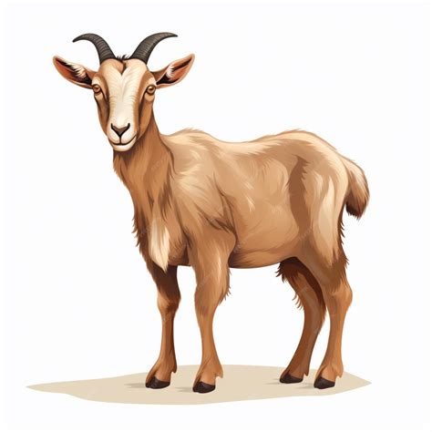 Goat 2d Cartoon Vector Illustration On White Background Hi Premium Ai