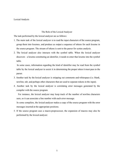 Solution Cs310 Compiler Design And Construction L2 Lexical Analysis