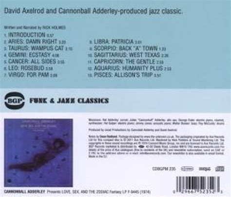 Cannonball Adderley Love Sex And The Zodiac Cd Jpc