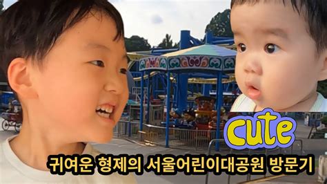 4살2살 귀여운 형제서울어린이대공원 방문기 놀이기구타기음악분수 Youtube