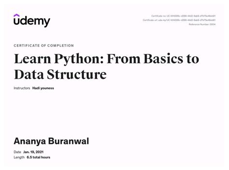 Ananya Buranwal On Linkedin Successfully Completed Python Online Course By Udemy