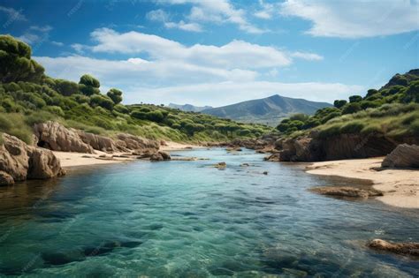 Sardinia Landscape Serene Coastal Landscape With Clear Blue Waters And