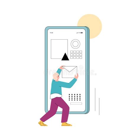 Designer Creates Mobile Application Interface Abstract Flat Vector Illustration Isolated On