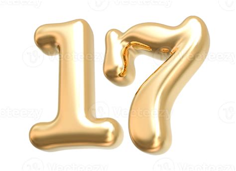 Gold 3d Number 17 36309232 Png