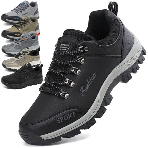Dumajo Mens Sneakers Leather Running Shoes Breathable Cushioning