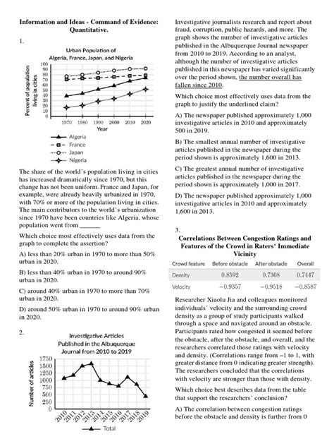 Quantitative Evidence Practice Pdf Seawater Ecosystem