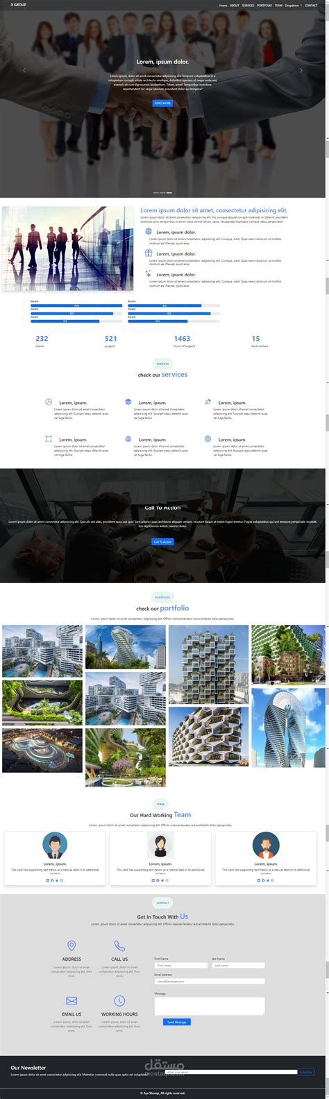 تصميم موقع الكتروني باستخدام Html Css Bootstrap مستقل