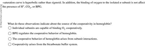 Solved Saturation Curve Is Hyperbolic Rather Than Sigmoid