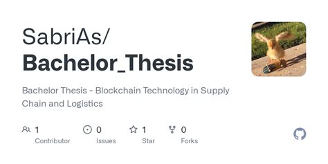 Github Sabrias Bachelor Thesis Bachelor Thesis Blockchain Technology In Supply Chain And