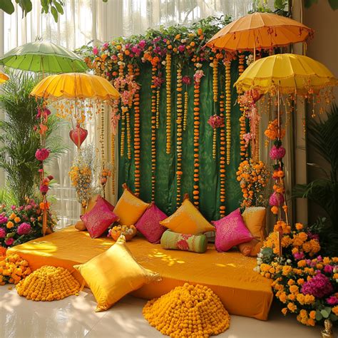 Bright And Festive Vibrant Mehndi Stages For The Perfect Celebration 🌿