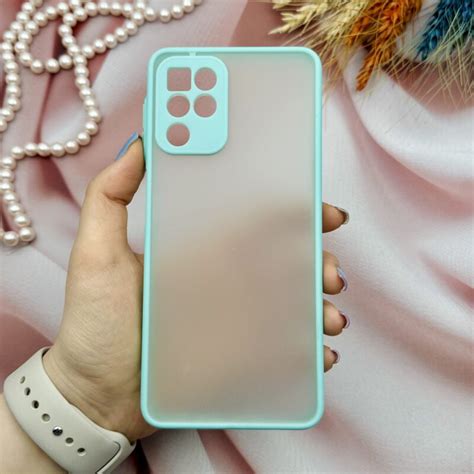 قاب گوشی Galaxy A32 4g سامسونگ دور سیلیکونی نیمه مات سبزآبی محافظ