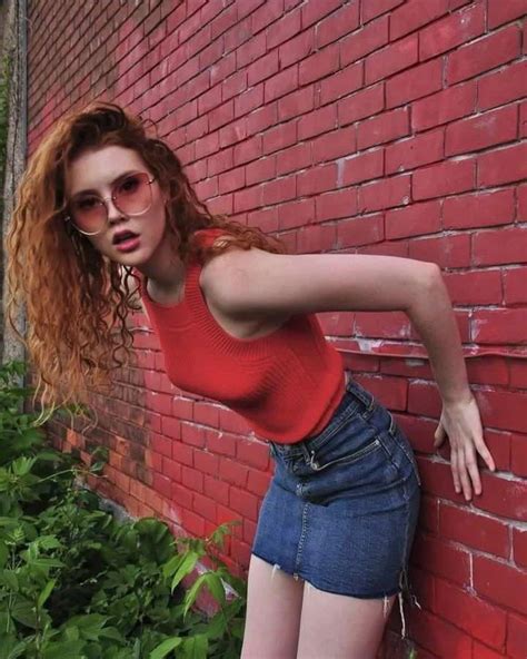 Red Hair Shirt And Wall Sexy