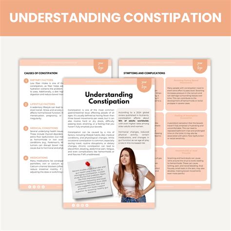 Relieve Constipation Guide Editable Canva Template Healthy Gut