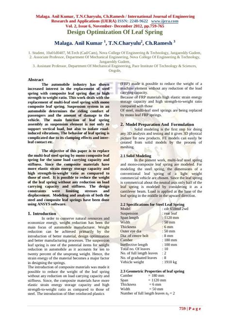 Design Optimization Of Leaf Spring Desklib