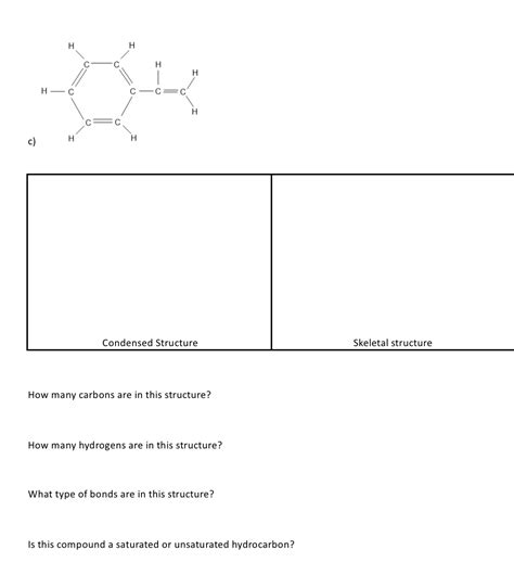 [solved] H C C C H H Condensed Structure Skeletal Structure How Many Course Hero