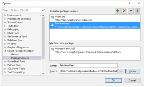 Authentication How To Enable Login Option While Configuring Nuget