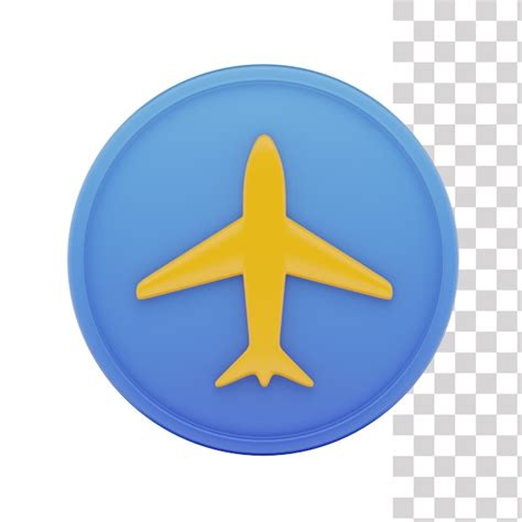 Premium Psd A Blue Circle With A Yellow Plane And A Plane On It