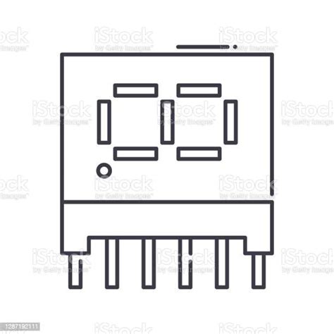 전자 디스플레이 장치 아이콘 선형 절연 일러스트레이션 얇은 선 벡터 웹 디자인 기호 흰색 배경에 편집 가능한 스트로크가 있는