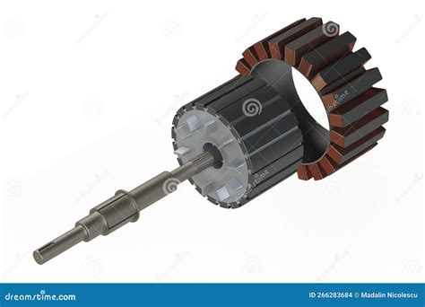 Stator And Rotor For Electric Generator Exploded View 3d Rendering