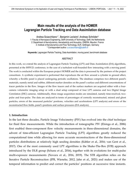 Pdf Main Results Of The Analysis Of The Homer Lagrangian Particle