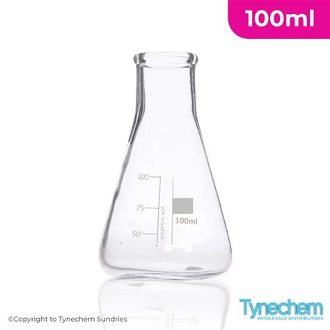 100ml Glass Measure Conical Flask Tynechem