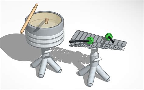 3d Design Percussion Instrument Set Tinkercad