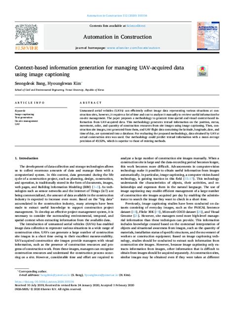 pdf context based information generation for managing uav acquired data using image captioning