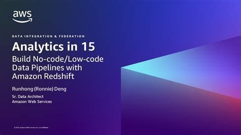 Build No Codelow Code Data Pipelines With Amazon Redshift Aws Analytics In 15