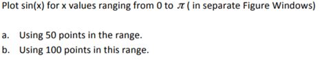 Solved Plot Sinx For X Values Ranging From 0 To π In