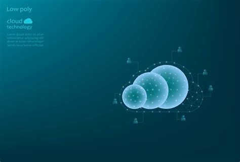 기술 클라우드 클라우드 스토리지의 벡터 로우 폴리 이미지 3차원 형태에 대한 스톡 벡터 아트 및 기타 이미지 3차원 형태 가상현실 개념 Istock