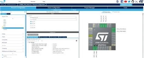 STM TSC Tutorial Examples Touch Sensing Controller